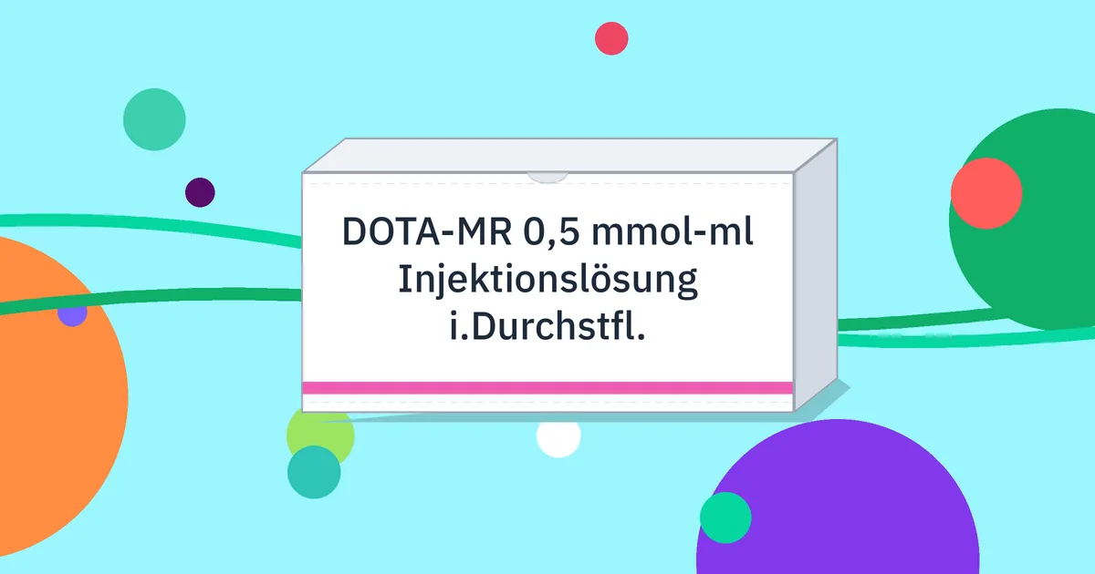 Symbolbild: Packung mit der Aufschrift DOTA-MR 0,5 mmol-ml Injektionslösung i.Durchstfl. (PZN 13354113) – Verfügbarkeit und Bezug in Apotheken in Frankfurt am Main