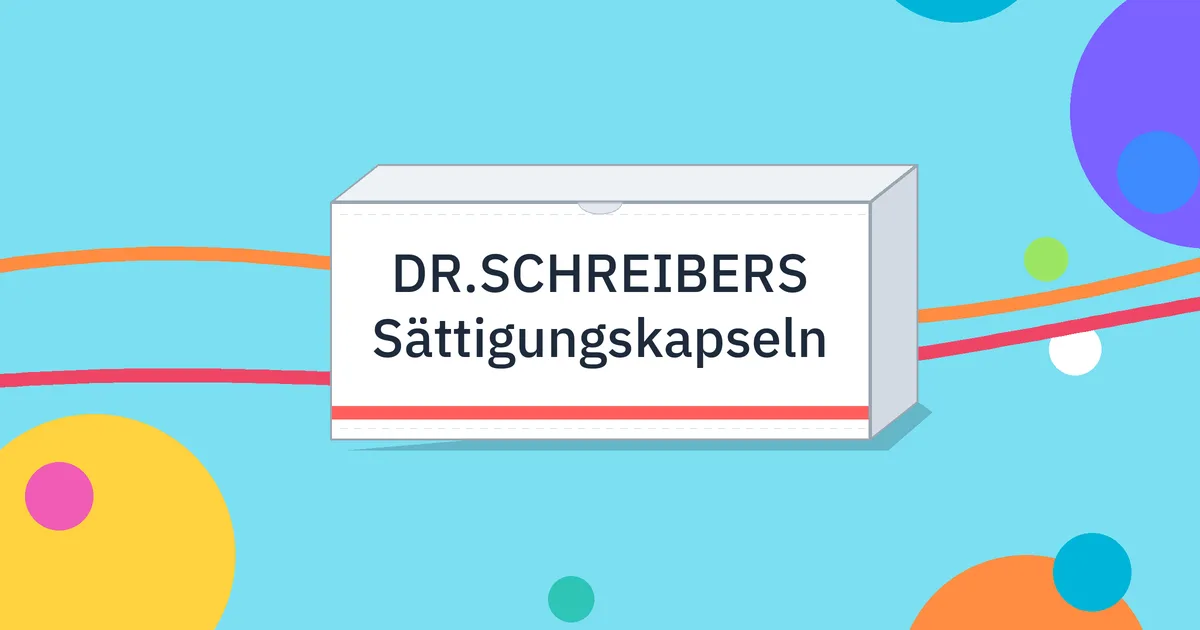 Symbolbild: Packung mit der Aufschrift DR.SCHREIBERS Sättigungskapseln (PZN 17601560) – Verfügbarkeit und Bezug in Apotheken in Frankfurt am Main