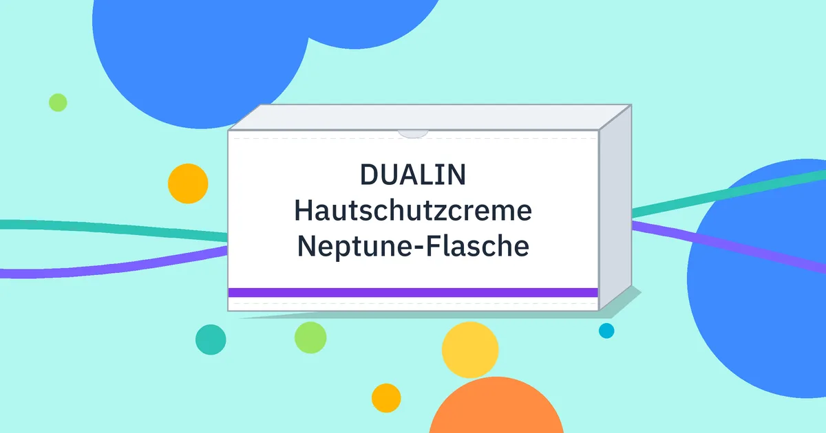 Symbolbild: Packung mit der Aufschrift DUALIN Hautschutzcreme Neptune-Flasche (PZN 08821357) – Verfügbarkeit und Bezug in Apotheken in Frankfurt am Main