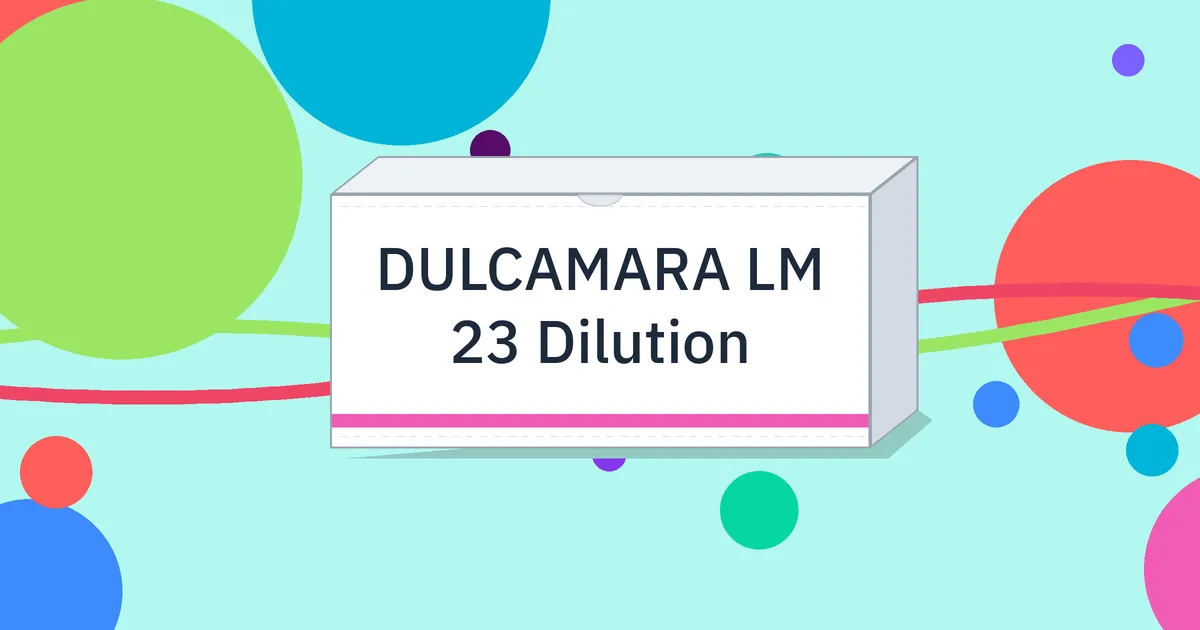 Symbolbild: Packung mit der Aufschrift DULCAMARA LM 23 Dilution (PZN 12843620) – Verfügbarkeit und Bezug in Apotheken in Frankfurt am Main