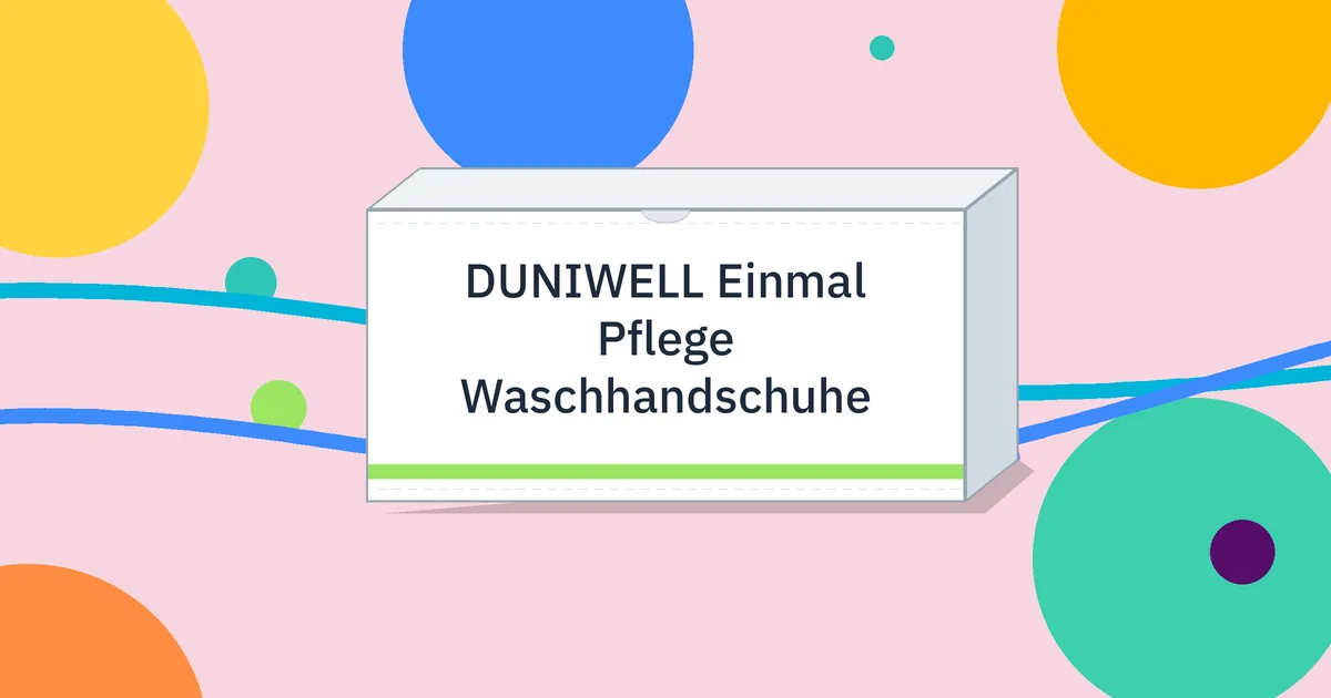 Symbolbild: Packung mit der Aufschrift DUNIWELL Einmal Pflege Waschhandschuhe (PZN 15196517) – Verfügbarkeit und Bezug in Apotheken in Frankfurt am Main