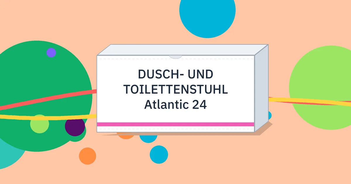 Symbolbild: Packung mit der Aufschrift DUSCH- UND TOILETTENSTUHL Atlantic 24 (PZN 13785681) – Verfügbarkeit und Bezug in Apotheken in Frankfurt am Main