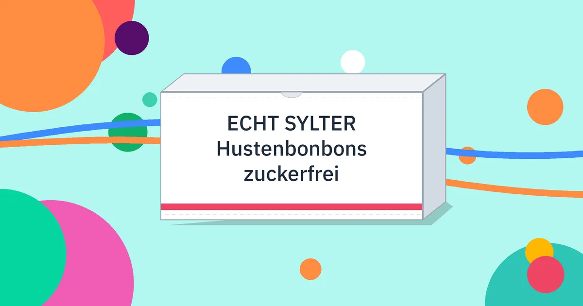 Symbolbild: Packung mit der Aufschrift ECHT SYLTER Hustenbonbons zuckerfrei (PZN 07639426) – Verfügbarkeit und Bezug in Apotheken in Frankfurt am Main