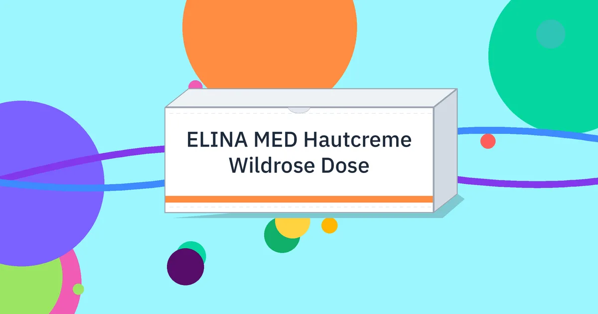 Symbolbild: Packung mit der Aufschrift ELINA MED Hautcreme Wildrose Dose (PZN 13699817) – Verfügbarkeit und Bezug in Apotheken in Frankfurt am Main