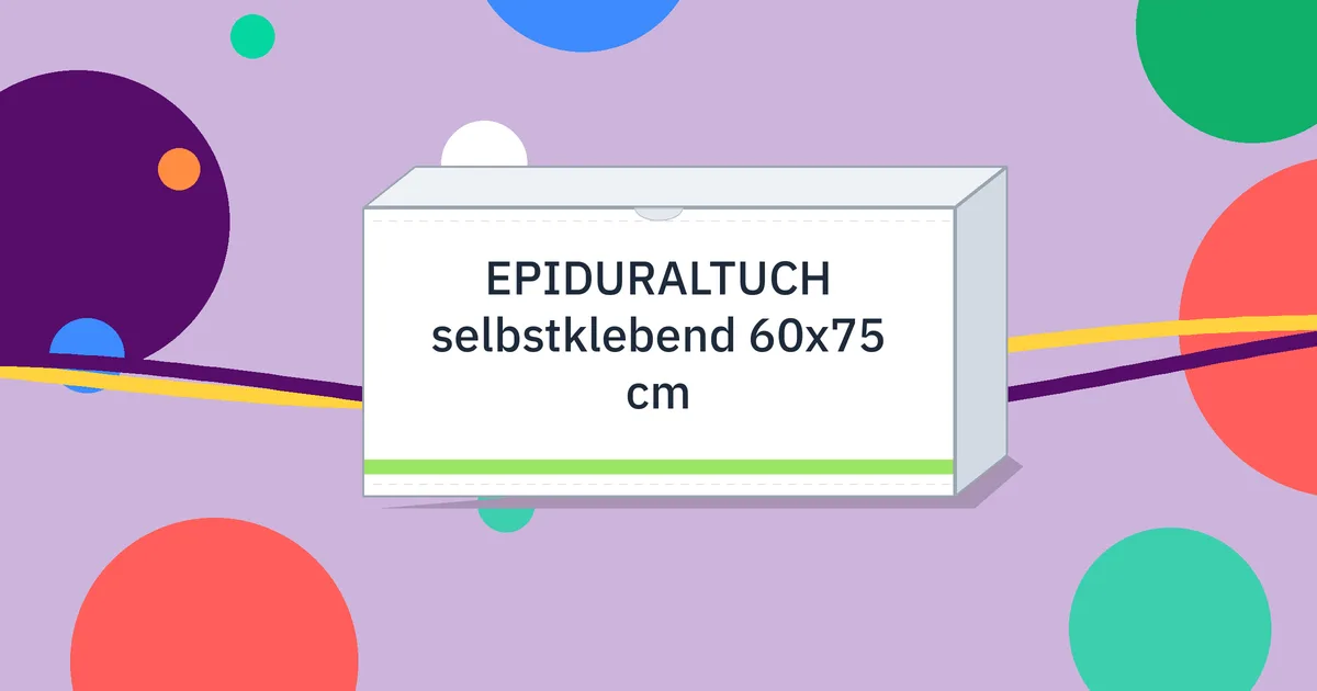 Symbolbild: Packung mit der Aufschrift EPIDURALTUCH selbstklebend 60x75 cm (PZN 04702532) – Verfügbarkeit und Bezug in Apotheken in Frankfurt am Main