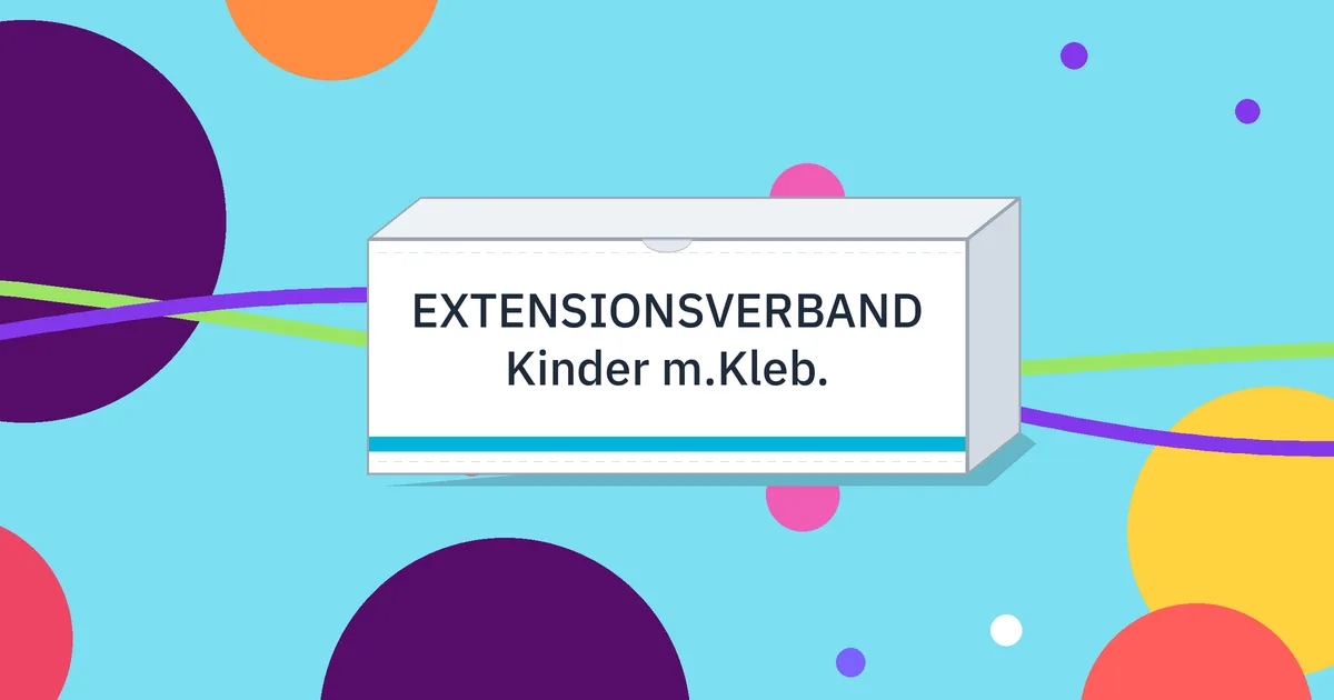 Symbolbild: Packung mit der Aufschrift EXTENSIONSVERBAND Kinder m.Kleb. (PZN 07101158) – Verfügbarkeit und Bezug in Apotheken in Frankfurt am Main