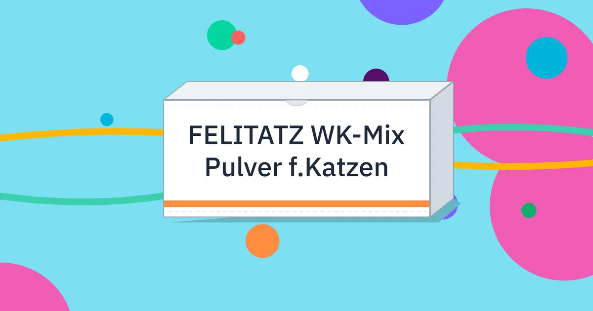 Symbolbild: Packung mit der Aufschrift FELITATZ WK-Mix Pulver f.Katzen (PZN 16906955) – Verfügbarkeit und Bezug in Apotheken in Frankfurt am Main
