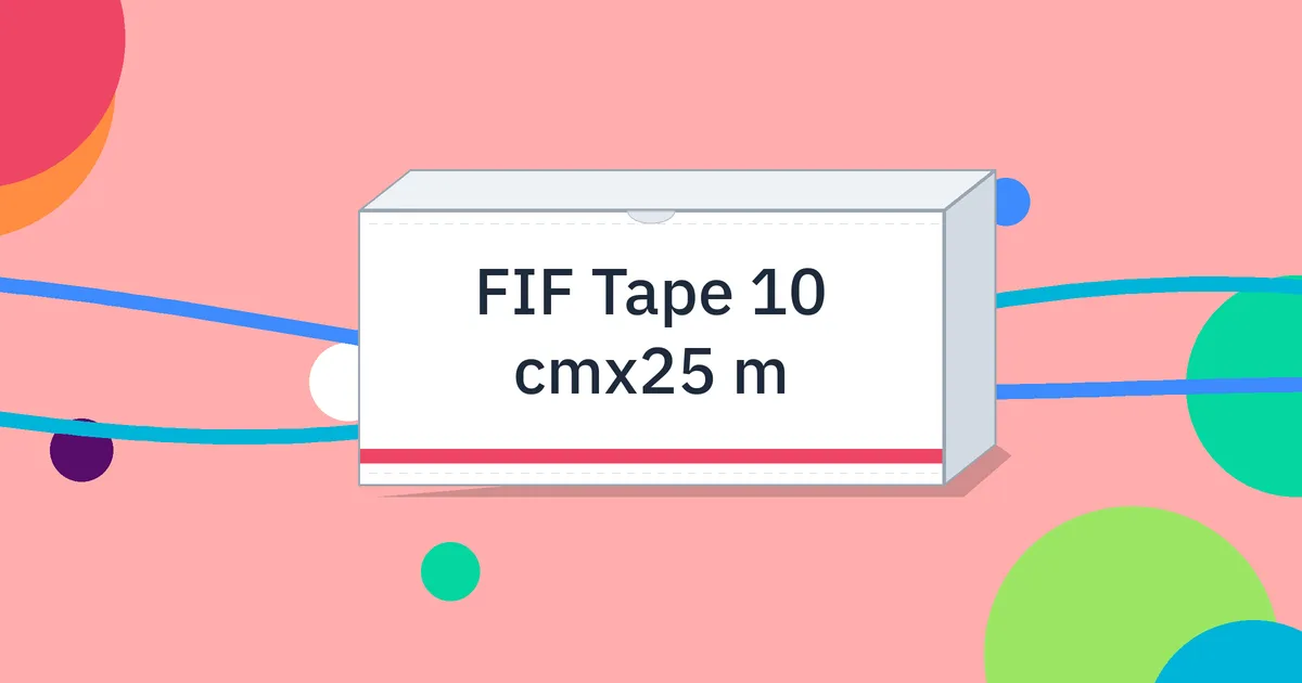 Symbolbild: Packung mit der Aufschrift FIF Tape 10 cmx25 m (PZN 19139427) – Verfügbarkeit und Bezug in Apotheken in Frankfurt am Main