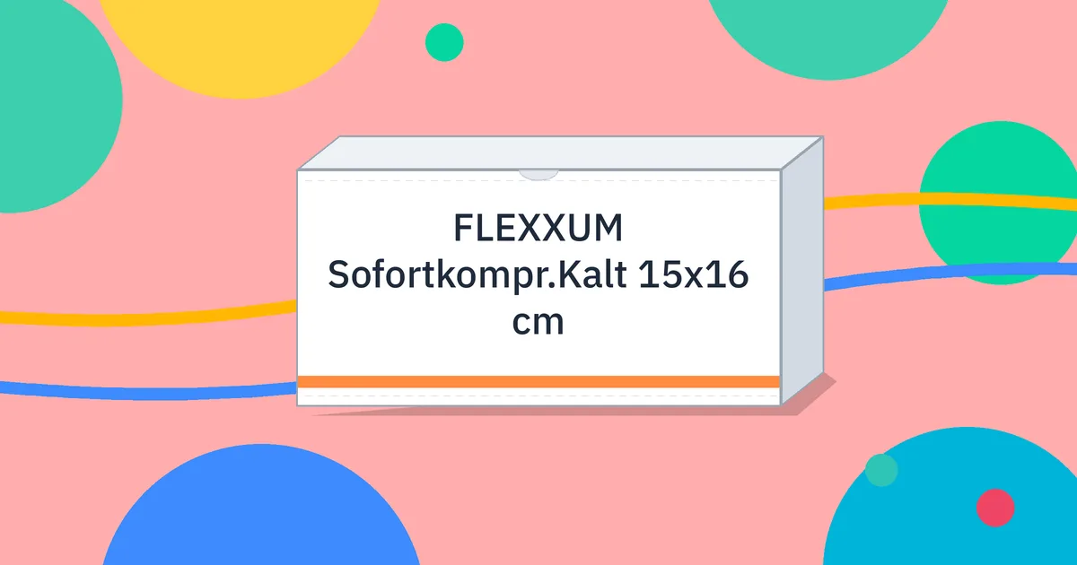 Symbolbild: Packung mit der Aufschrift FLEXXUM Sofortkompr.Kalt 15x16 cm (PZN 01317650) – Verfügbarkeit und Bezug in Apotheken in Frankfurt am Main