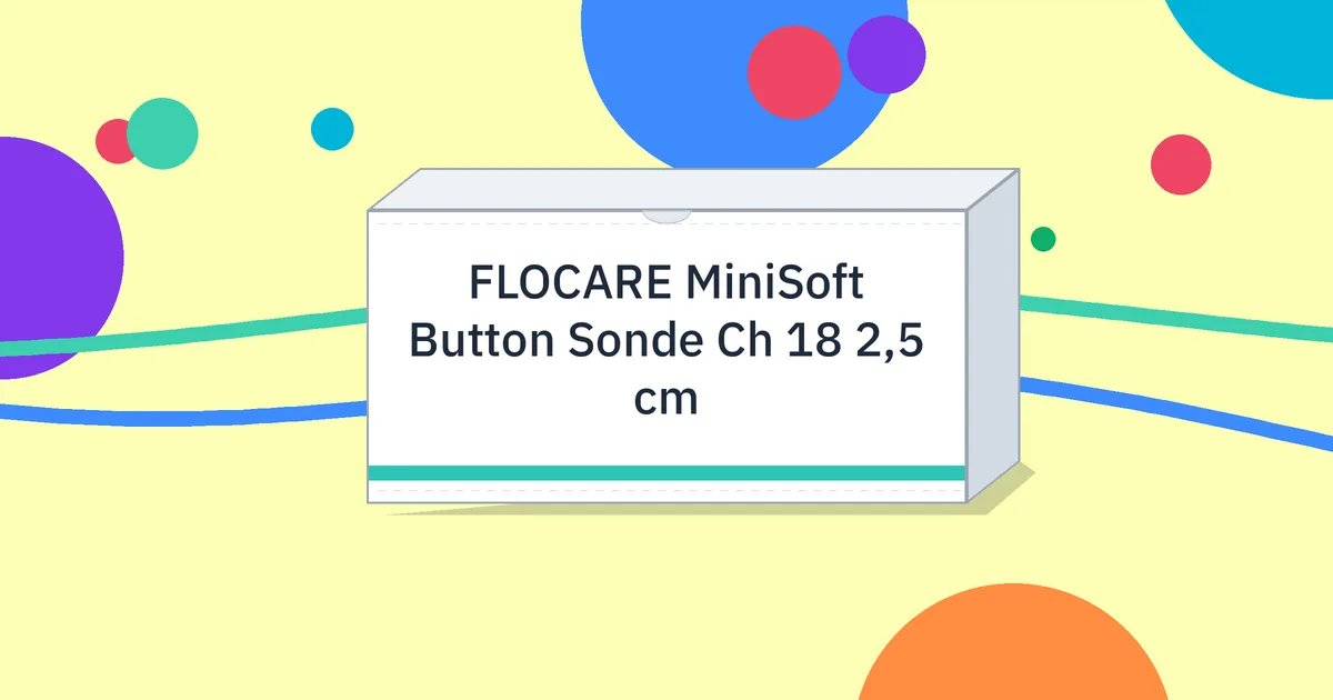 Symbolbild: Packung mit der Aufschrift FLOCARE MiniSoft Button Sonde Ch 18 2,5 cm (PZN 16019473) – Verfügbarkeit und Bezug in Apotheken in Frankfurt am Main