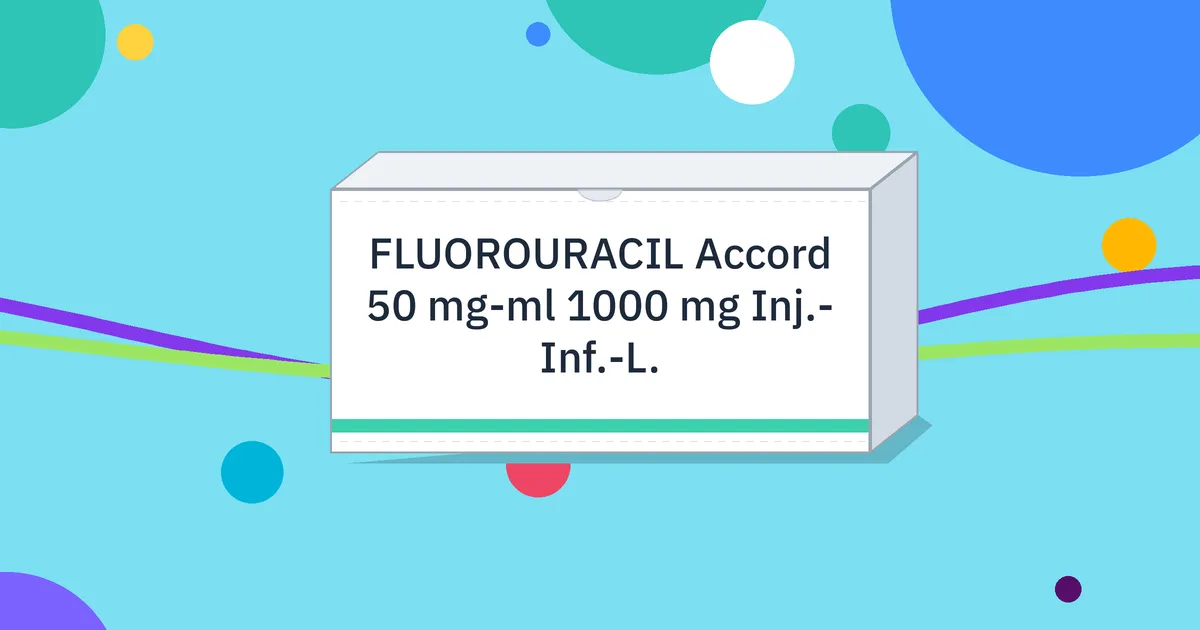 Symbolbild: Packung mit der Aufschrift FLUOROURACIL Accord 50 mg-ml 1000 mg Inj.-Inf.-L. (PZN 10309017) – Verfügbarkeit und Bezug in Apotheken in Frankfurt am Main