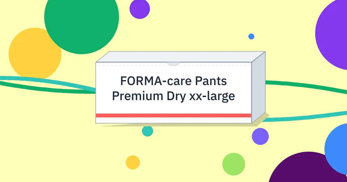 Symbolbild: Packung mit der Aufschrift FORMA-care Pants Premium Dry xx-large (PZN 18807298) – Verfügbarkeit und Bezug in Apotheken in Frankfurt am Main