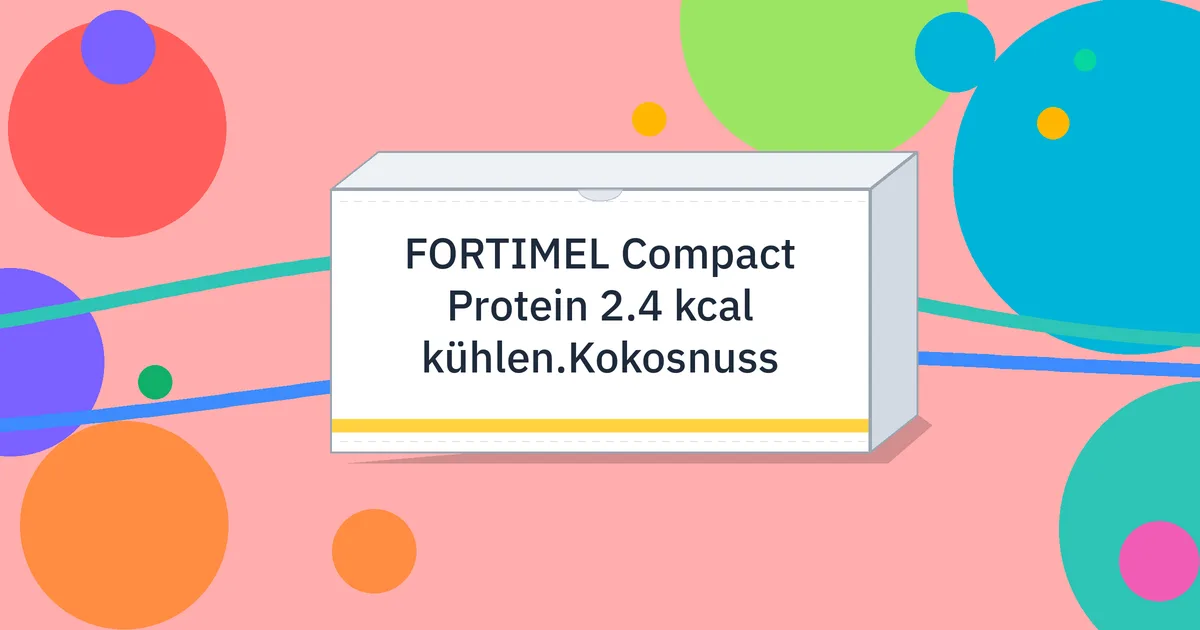 Symbolbild: Packung mit der Aufschrift FORTIMEL Compact Protein 2.4 kcal kühlen.Kokosnuss (PZN 20055291) – Verfügbarkeit und Bezug in Apotheken in Frankfurt am Main