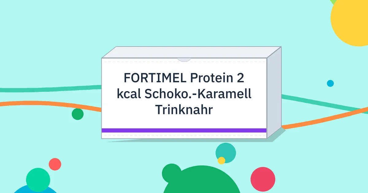 Symbolbild: Packung mit der Aufschrift FORTIMEL Protein 2 kcal Schoko.-Karamell Trinknahr (PZN 19350582) – Verfügbarkeit und Bezug in Apotheken in Frankfurt am Main