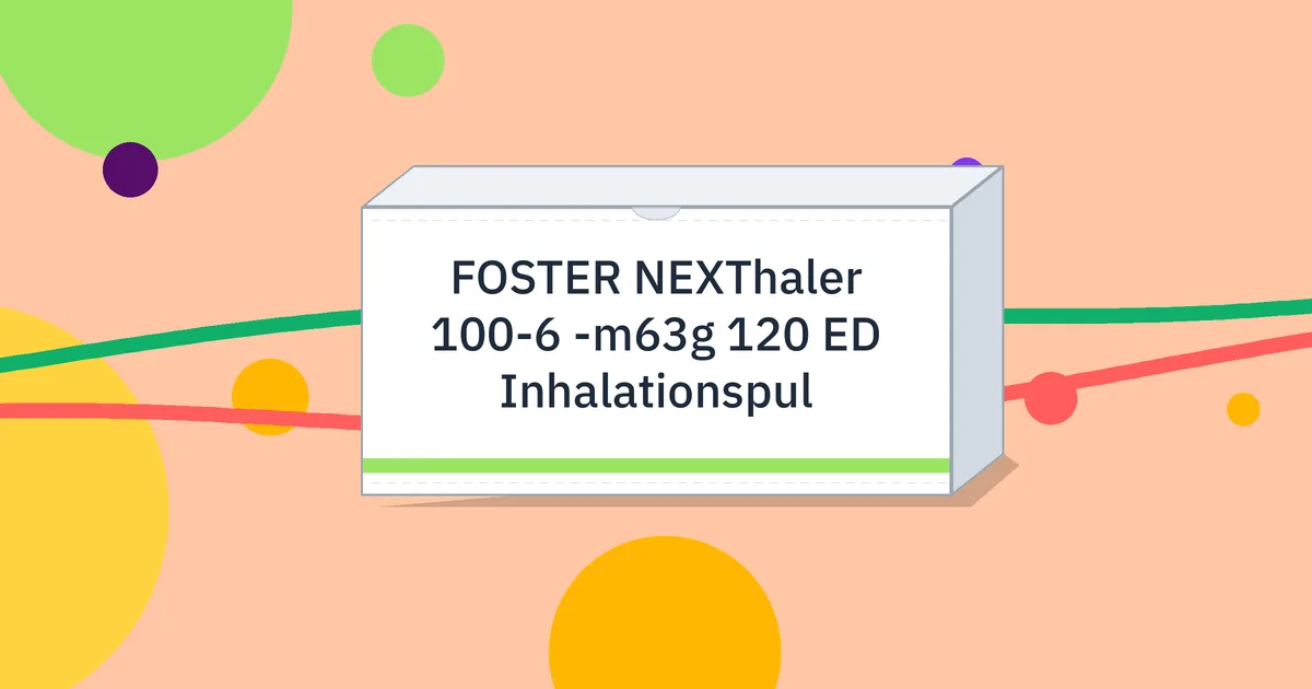 Symbolbild: Packung mit der Aufschrift FOSTER NEXThaler 100-6 -m63g 120 ED Inhalationspul (PZN 10918934) – Verfügbarkeit und Bezug in Apotheken in Frankfurt am Main
