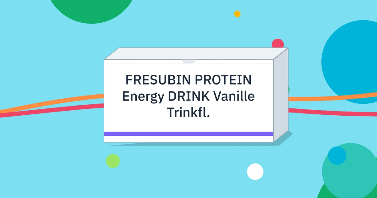 Symbolbild: Packung mit der Aufschrift FRESUBIN PROTEIN Energy DRINK Vanille Trinkfl. (PZN 19750229) – Verfügbarkeit und Bezug in Apotheken in Frankfurt am Main