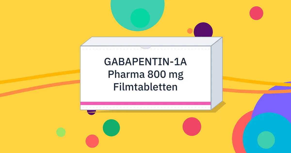 Symbolbild: Packung mit der Aufschrift GABAPENTIN-1A Pharma 800 mg Filmtabletten (PZN 01602712) – Verfügbarkeit und Bezug in Apotheken in Frankfurt am Main