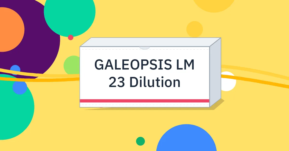 Symbolbild: Packung mit der Aufschrift GALEOPSIS LM 23 Dilution (PZN 13496356) – Verfügbarkeit und Bezug in Apotheken in Frankfurt am Main