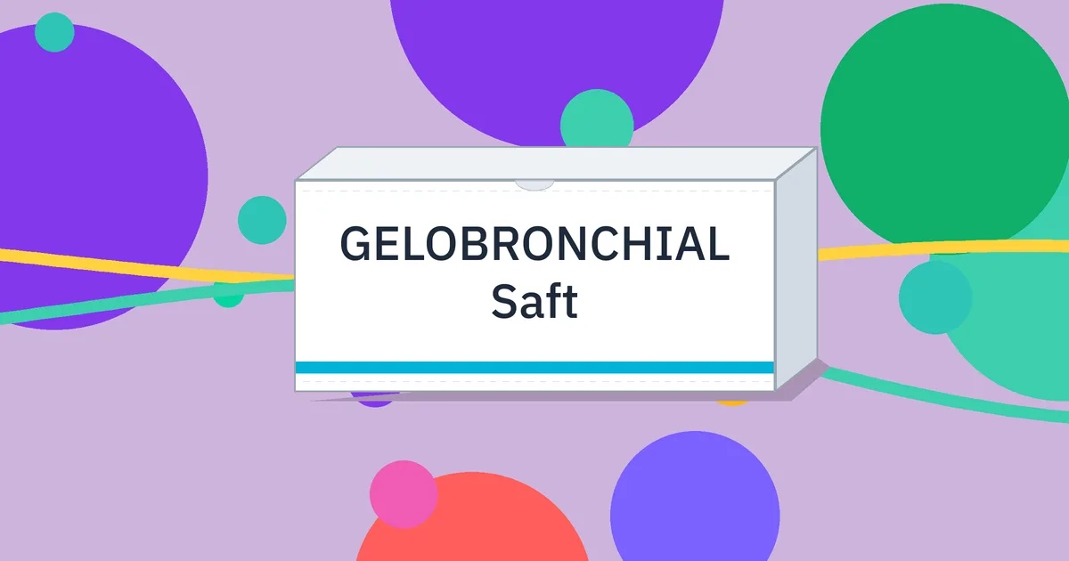 Symbolbild: Packung mit der Aufschrift GELOBRONCHIAL Saft (PZN 01097817) – Verfügbarkeit und Bezug in Apotheken in Frankfurt am Main