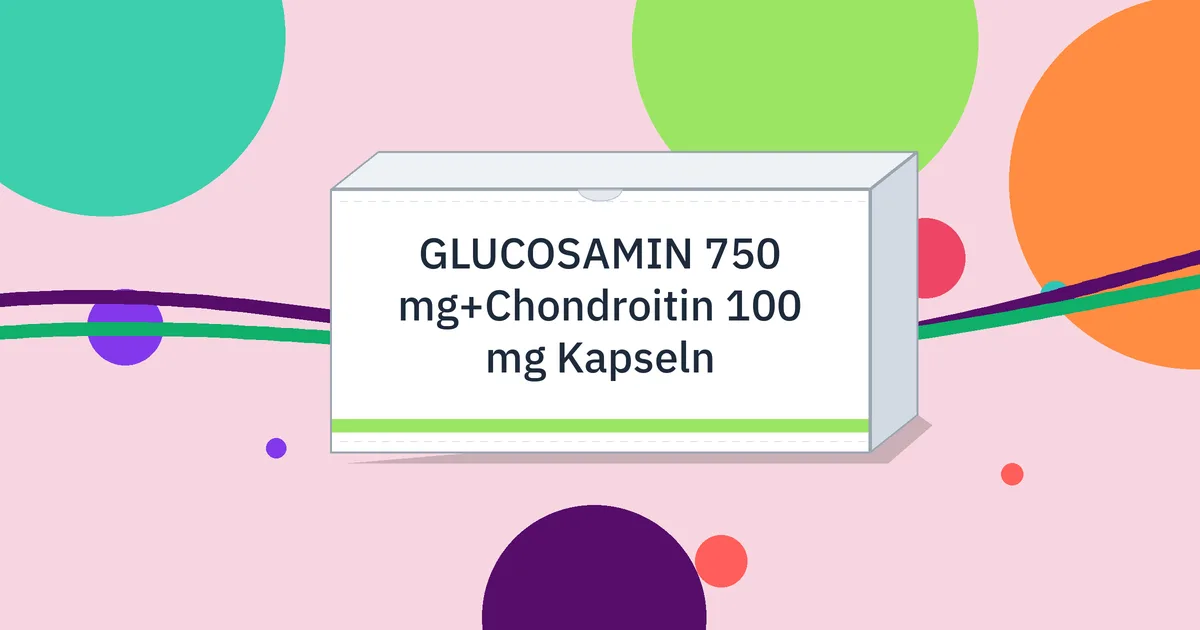 Symbolbild: Packung mit der Aufschrift GLUCOSAMIN 750 mg+Chondroitin 100 mg Kapseln (PZN 06705291) – Verfügbarkeit und Bezug in Apotheken in Frankfurt am Main