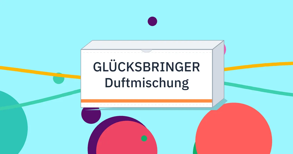 Symbolbild: Packung mit der Aufschrift GLÜCKSBRINGER Duftmischung (PZN 19774773) – Verfügbarkeit und Bezug in Apotheken in Frankfurt am Main
