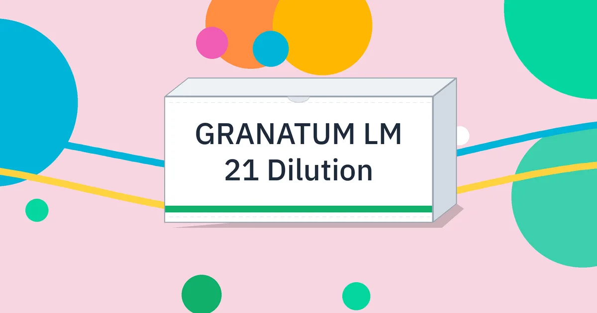 Symbolbild: Packung mit der Aufschrift GRANATUM LM 21 Dilution (PZN 13546172) – Verfügbarkeit und Bezug in Apotheken in Frankfurt am Main