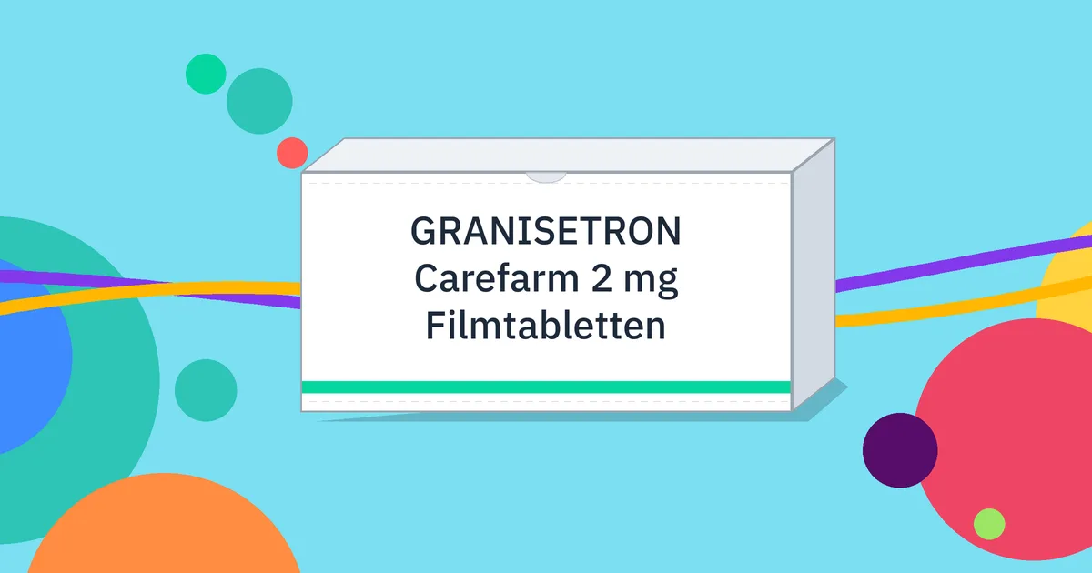 Symbolbild: Packung mit der Aufschrift GRANISETRON Carefarm 2 mg Filmtabletten (PZN 19409430) – Verfügbarkeit und Bezug in Apotheken in Frankfurt am Main