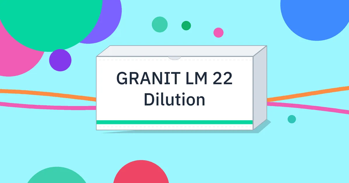 Symbolbild: Packung mit der Aufschrift GRANIT LM 22 Dilution (PZN 12881419) – Verfügbarkeit und Bezug in Apotheken in Frankfurt am Main