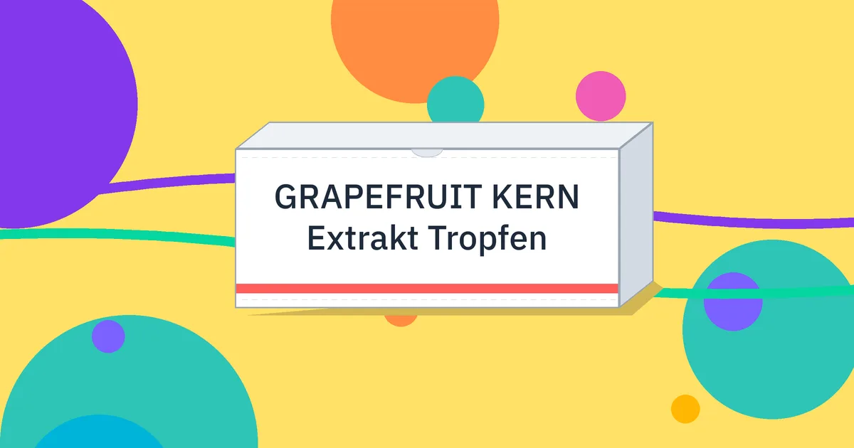 Symbolbild: Packung mit der Aufschrift GRAPEFRUIT KERN Extrakt Tropfen (PZN 02223402) – Verfügbarkeit und Bezug in Apotheken in Frankfurt am Main