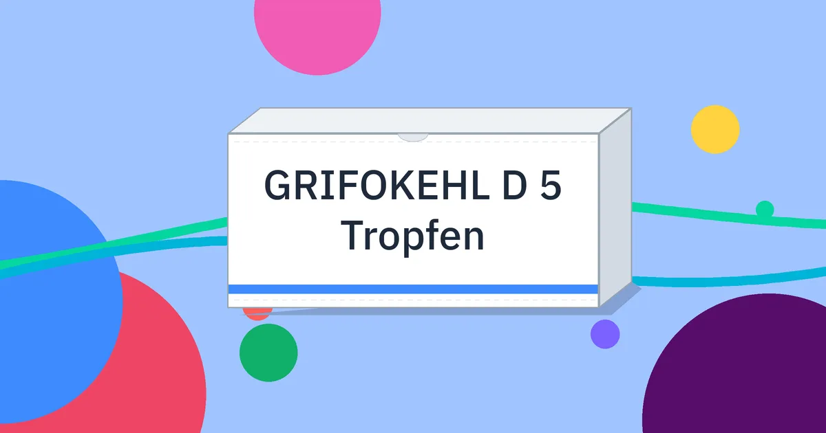 Symbolbild: Packung mit der Aufschrift GRIFOKEHL D 5 Tropfen (PZN 15246474) – Verfügbarkeit und Bezug in Apotheken in Frankfurt am Main