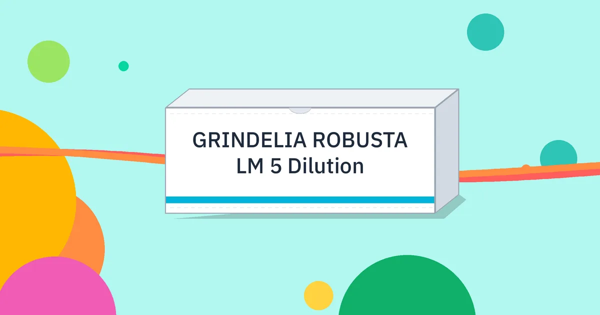 Symbolbild: Packung mit der Aufschrift GRINDELIA ROBUSTA LM 5 Dilution (PZN 13546893) – Verfügbarkeit und Bezug in Apotheken in Frankfurt am Main