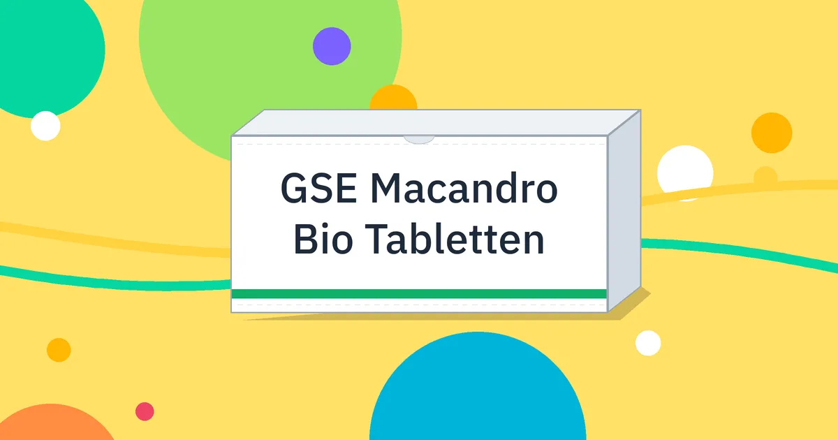 Symbolbild: Packung mit der Aufschrift GSE Macandro Bio Tabletten (PZN 16143368) – Verfügbarkeit und Bezug in Apotheken in Frankfurt am Main