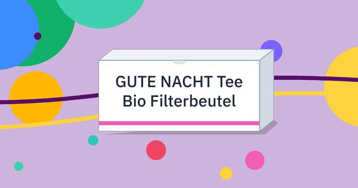 Symbolbild: Packung mit der Aufschrift GUTE NACHT Tee Bio Filterbeutel (PZN 19106244) – Verfügbarkeit und Bezug in Apotheken in Frankfurt am Main