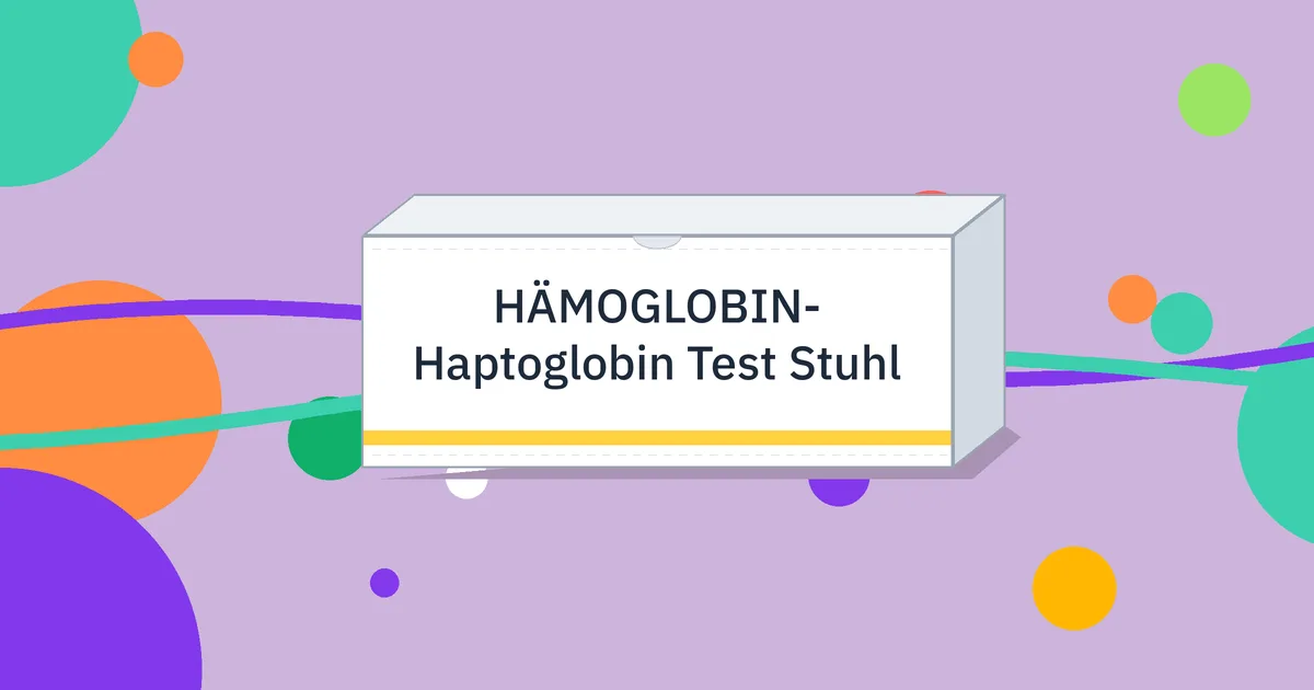 Symbolbild: Packung mit der Aufschrift HÄMOGLOBIN-Haptoglobin Test Stuhl (PZN 19971410) – Verfügbarkeit und Bezug in Apotheken in Frankfurt am Main