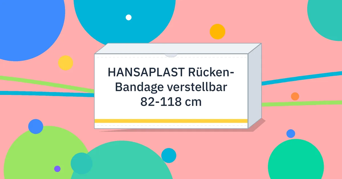 Symbolbild: Packung mit der Aufschrift HANSAPLAST Rücken-Bandage verstellbar 82-118 cm (PZN 18256757) – Verfügbarkeit und Bezug in Apotheken in Frankfurt am Main