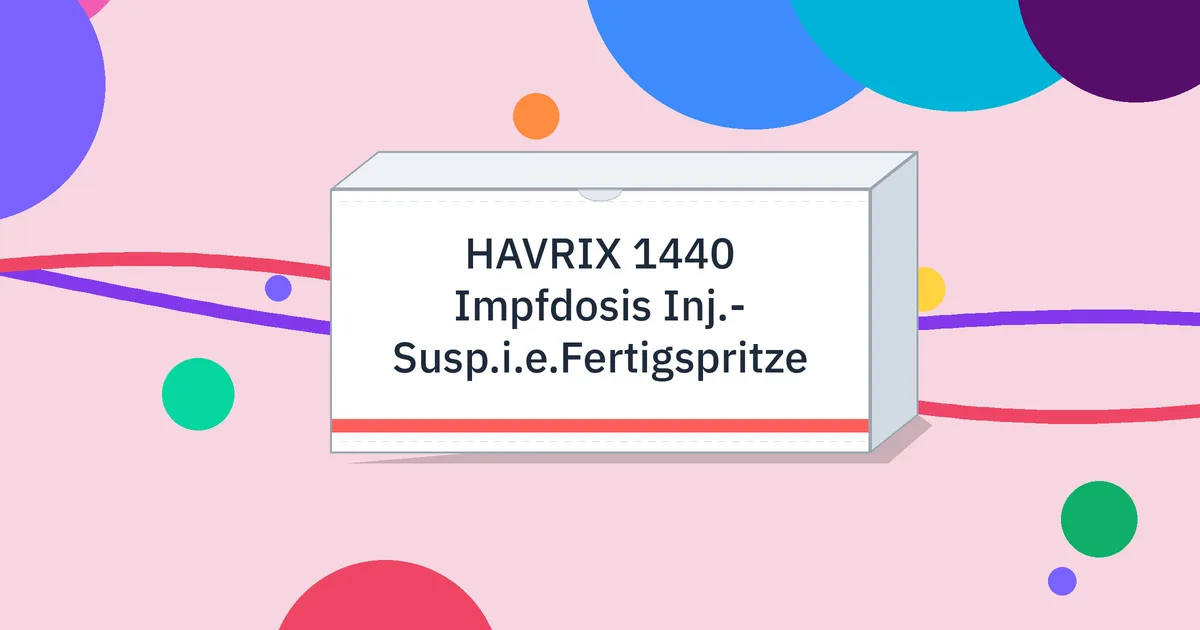 Symbolbild: Packung mit der Aufschrift HAVRIX 1440 Impfdosis Inj.-Susp.i.e.Fertigspritze (PZN 00748448) – Verfügbarkeit und Bezug in Apotheken in Frankfurt am Main