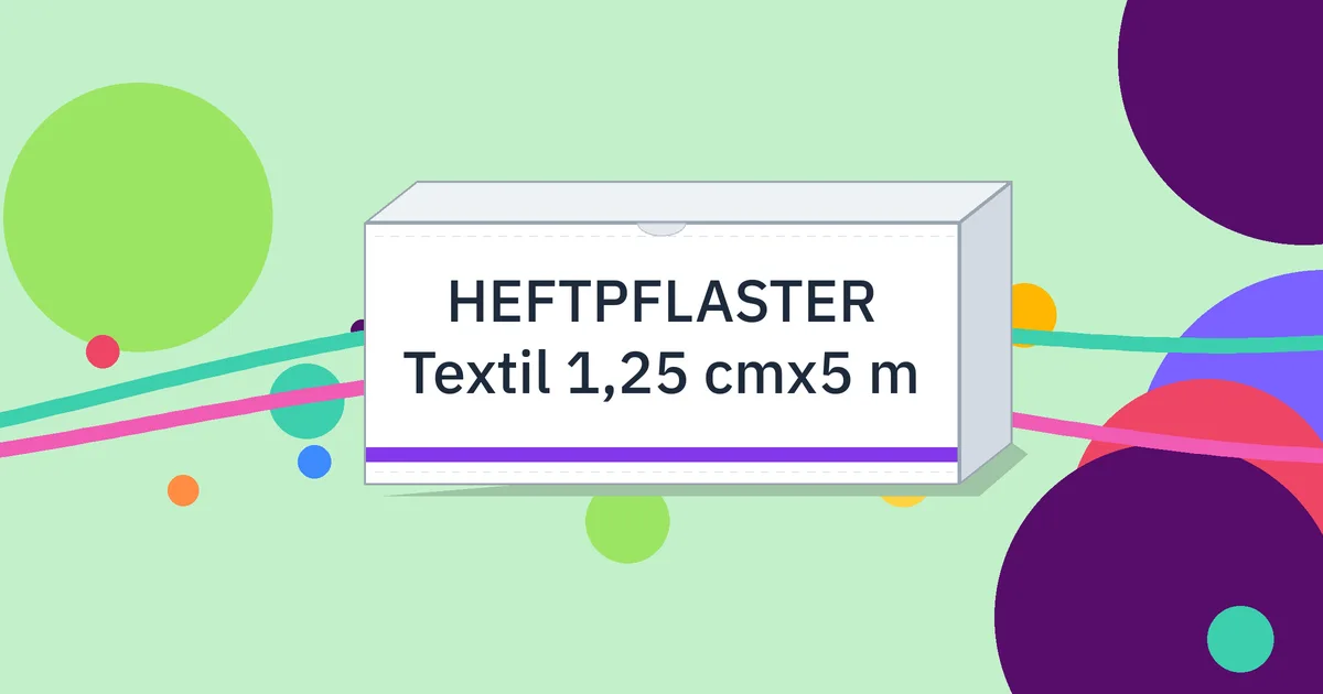 Symbolbild: Packung mit der Aufschrift HEFTPFLASTER Textil 1,25 cmx5 m (PZN 09735045) – Verfügbarkeit und Bezug in Apotheken in Frankfurt am Main