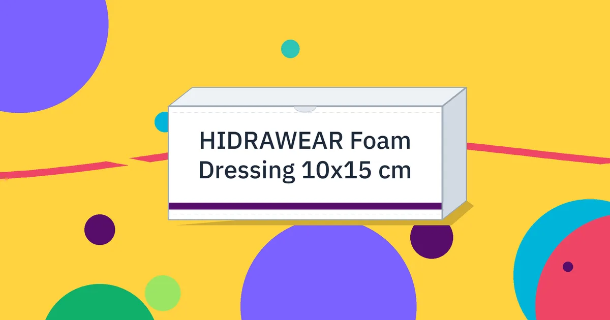 Symbolbild: Packung mit der Aufschrift HIDRAWEAR Foam Dressing 10x15 cm (PZN 19135375) – Verfügbarkeit und Bezug in Apotheken in Frankfurt am Main