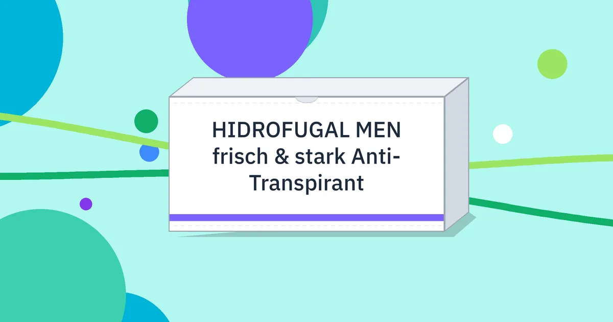 Symbolbild: Packung mit der Aufschrift HIDROFUGAL MEN frisch & stark Anti-Transpirant (PZN 18912115) – Verfügbarkeit und Bezug in Apotheken in Frankfurt am Main