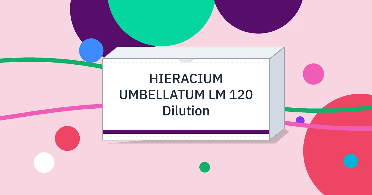 Symbolbild: Packung mit der Aufschrift HIERACIUM UMBELLATUM LM 120 Dilution (PZN 13554266) – Verfügbarkeit und Bezug in Apotheken in Frankfurt am Main