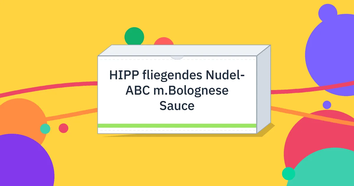 Symbolbild: Packung mit der Aufschrift HIPP fliegendes Nudel-ABC m.Bolognese Sauce (PZN 11050403) – Verfügbarkeit und Bezug in Apotheken in Frankfurt am Main