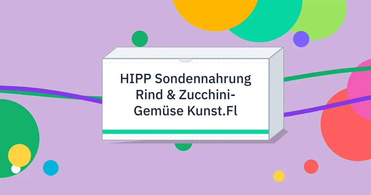Symbolbild: Packung mit der Aufschrift HIPP Sondennahrung Rind & Zucchini-Gemüse Kunst.Fl (PZN 19350978) – Verfügbarkeit und Bezug in Apotheken in Frankfurt am Main