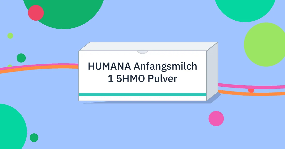 Symbolbild: Packung mit der Aufschrift HUMANA Anfangsmilch 1 5HMO Pulver (PZN 19626386) – Verfügbarkeit und Bezug in Apotheken in Frankfurt am Main