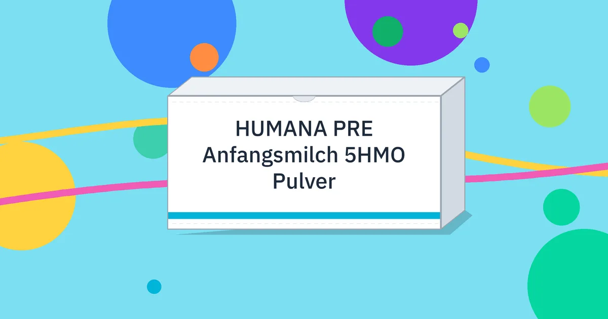 Symbolbild: Packung mit der Aufschrift HUMANA PRE Anfangsmilch 5HMO Pulver (PZN 19626363) – Verfügbarkeit und Bezug in Apotheken in Frankfurt am Main