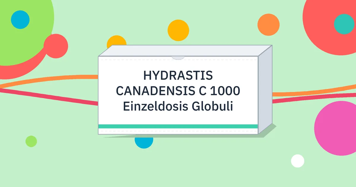 Symbolbild: Packung mit der Aufschrift HYDRASTIS CANADENSIS C 1000 Einzeldosis Globuli (PZN 03033879) – Verfügbarkeit und Bezug in Apotheken in Frankfurt am Main