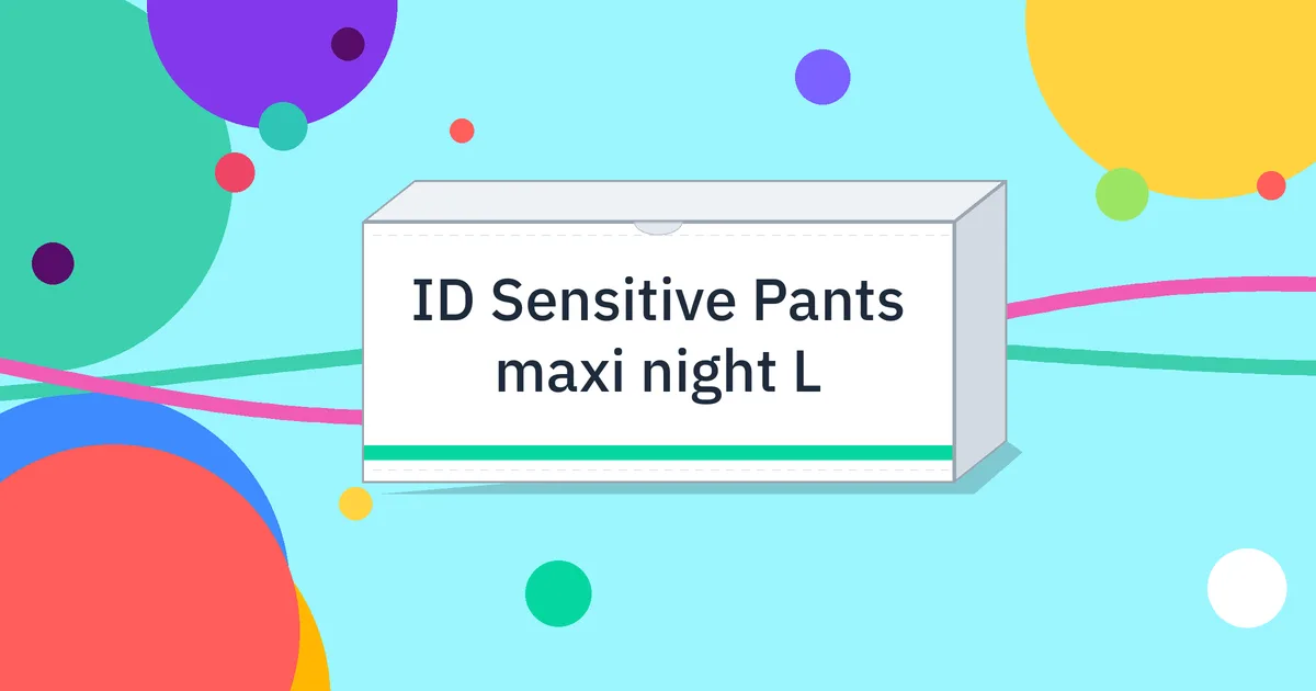 Symbolbild: Packung mit der Aufschrift ID Sensitive Pants maxi night L (PZN 19945447) – Verfügbarkeit und Bezug in Apotheken in Frankfurt am Main