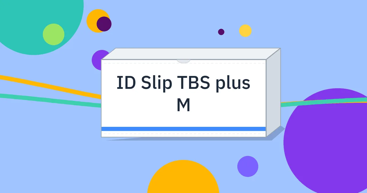 Symbolbild: Packung mit der Aufschrift ID Slip TBS plus M (PZN 16626463) – Verfügbarkeit und Bezug in Apotheken in Frankfurt am Main