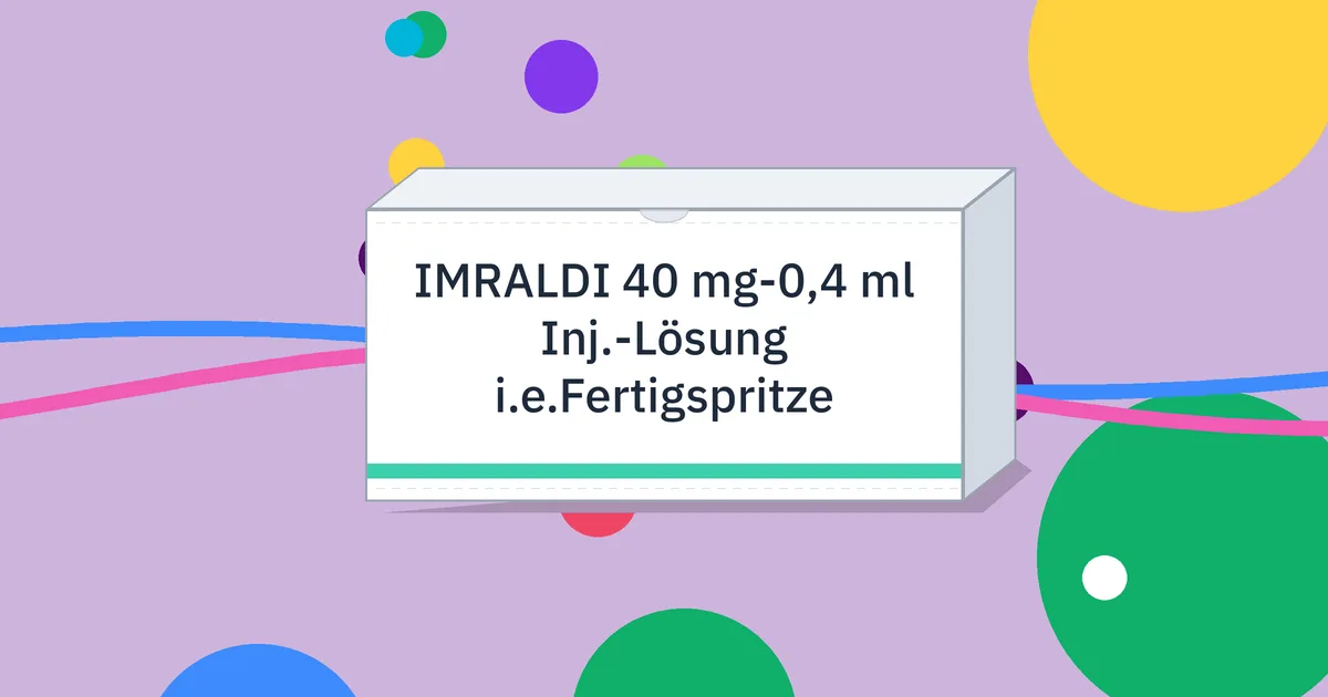 Symbolbild: Packung mit der Aufschrift IMRALDI 40 mg-0,4 ml Inj.-Lösung i.e.Fertigspritze (PZN 18413754) – Verfügbarkeit und Bezug in Apotheken in Frankfurt am Main