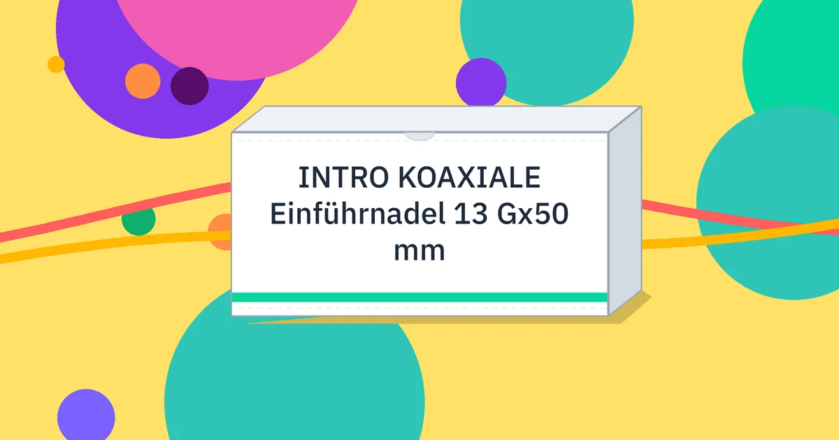 Symbolbild: Packung mit der Aufschrift INTRO KOAXIALE Einführnadel 13 Gx50 mm (PZN 19736991) – Verfügbarkeit und Bezug in Apotheken in Frankfurt am Main