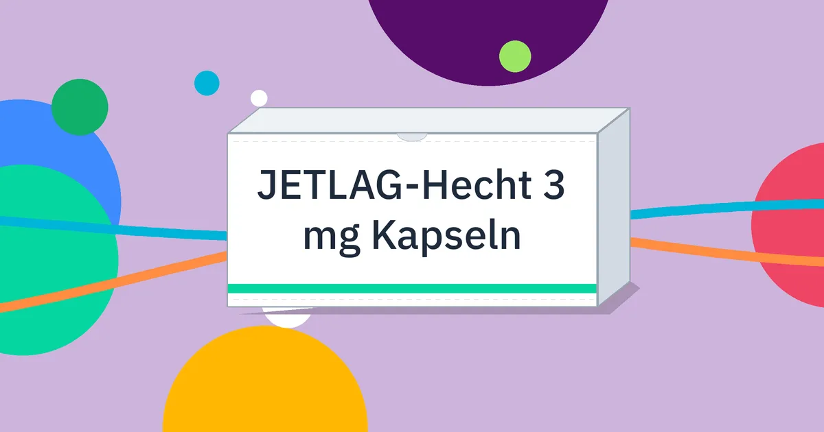 Symbolbild: Packung mit der Aufschrift JETLAG-Hecht 3 mg Kapseln (PZN 09919420) – Verfügbarkeit und Bezug in Apotheken in Frankfurt am Main